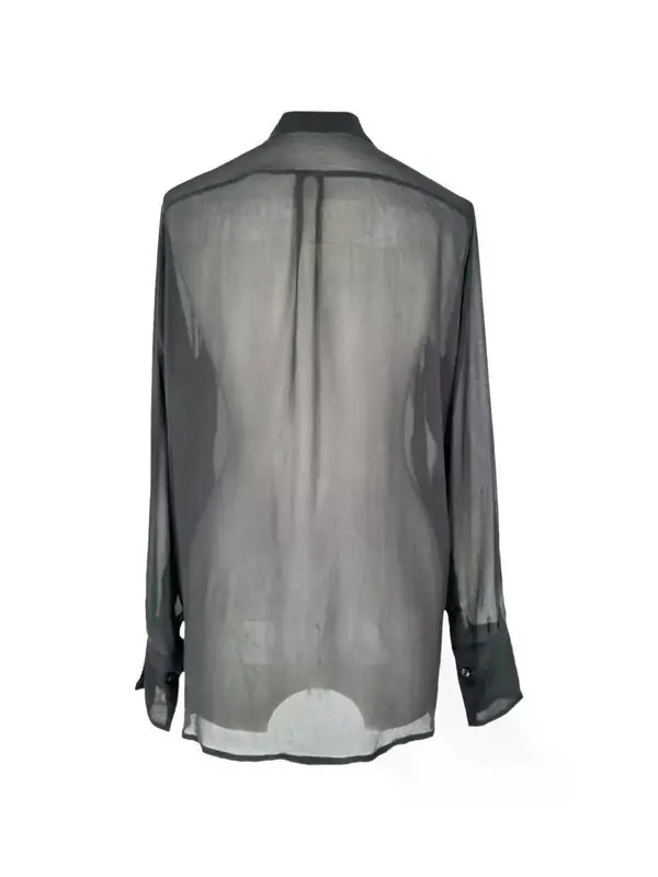 Valentino Garavani Lace-panel Neck-tie Blouse - Grey