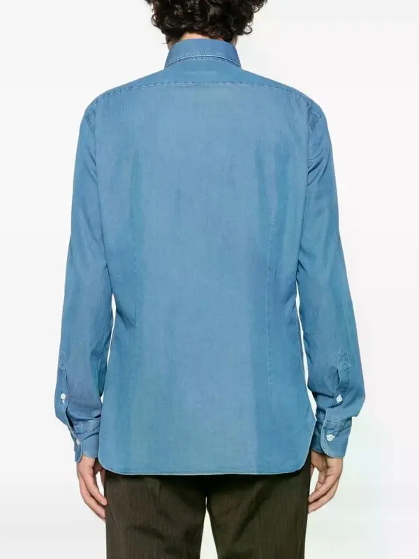 BARBA NAPOLI Spread-collar Button-up Shirt