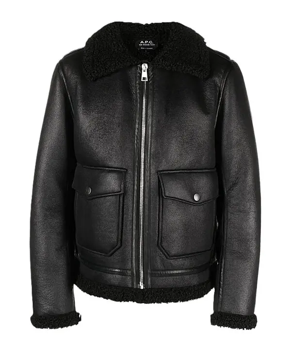 A.p.c. Faux-shearling Zip-up Bomber Jacket