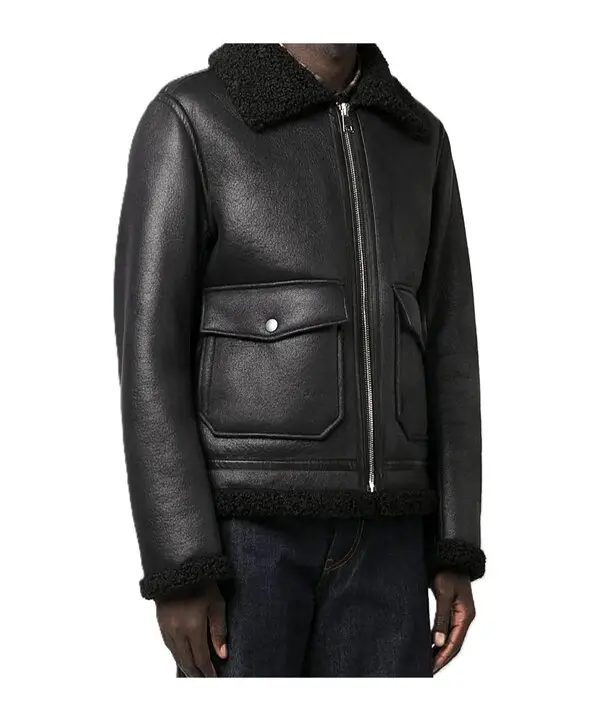 A.p.c. Faux-shearling Zip-up Bomber Jacket