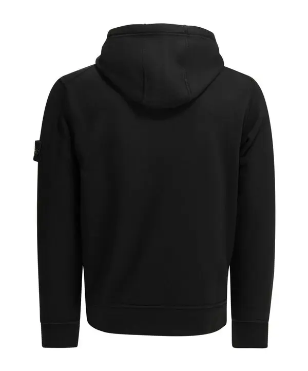 Stone Island Logo Zip Up Sweatshirt