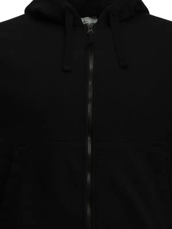 Stone Island Logo Zip Up Sweatshirt