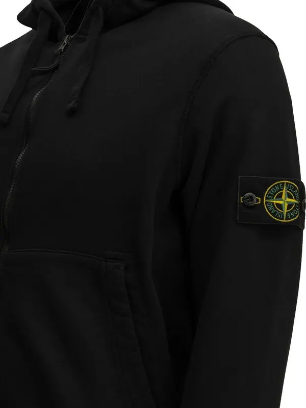 Stone Island Logo Zip Up Sweatshirt