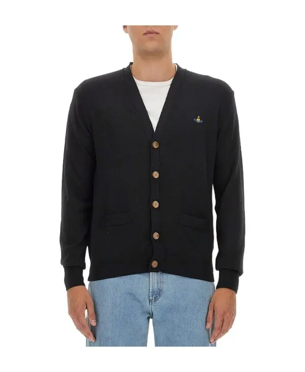VIVIENNE WESTWOOD Orb Embroidered Buttoned Cardigan