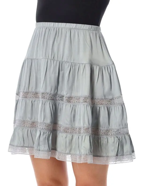 Gimaguas Cielo Tiered Lace Mini Skirt