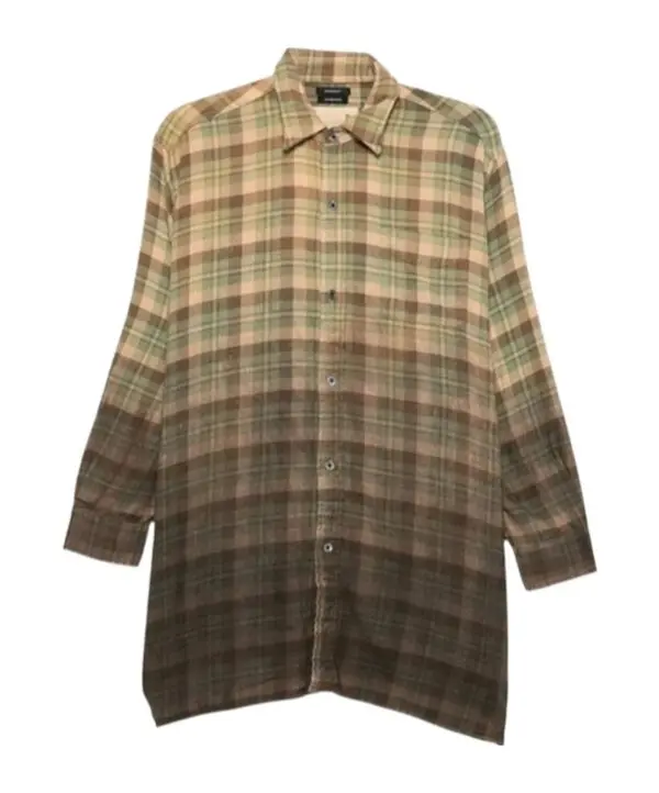 R13 Check Print Distressed Effect Shirt