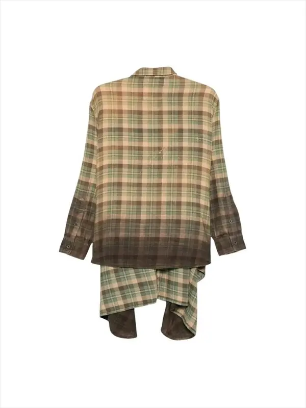 R13 Check Print Distressed Effect Shirt
