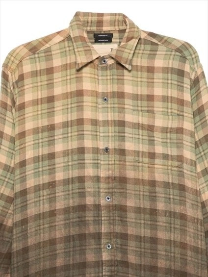 R13 Check Print Distressed Effect Shirt
