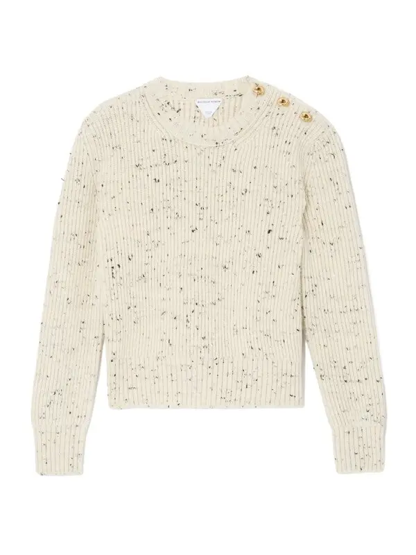 Bottega Veneta Button-detailed Ribbed Sweater - White