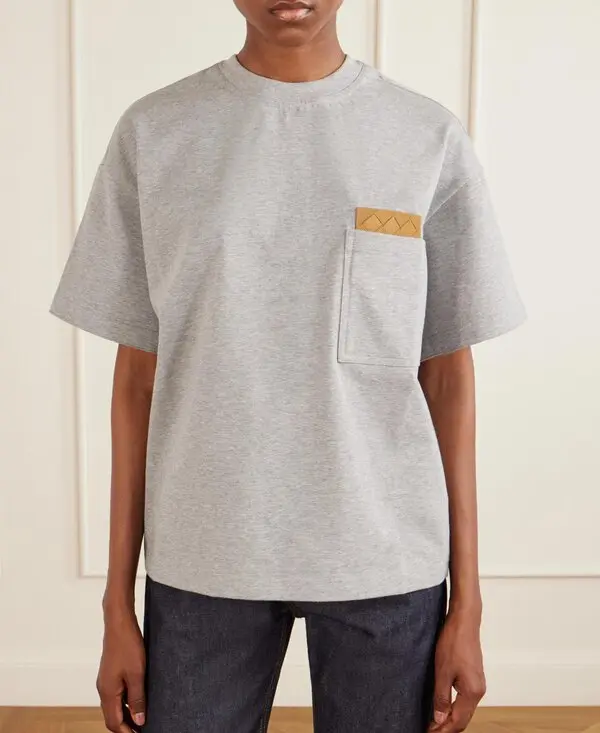 Bottega Veneta Boxy Intrecciato-trimmed T-shirt