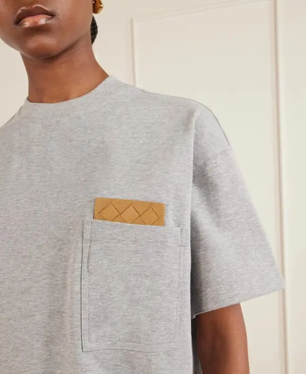 Bottega Veneta Boxy Intrecciato-trimmed T-shirt