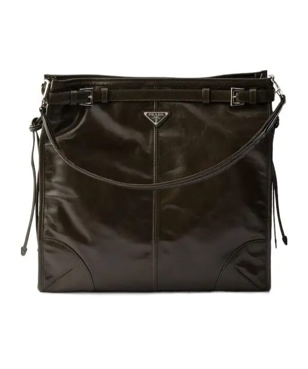 Prada Bonnie Leather Shoulder Bag - Black