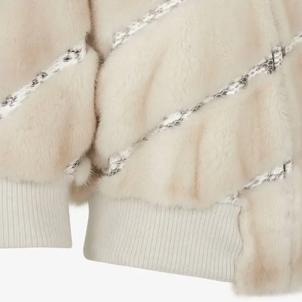 Fendi Pearl Elaphe And Mink Bomber Jacket