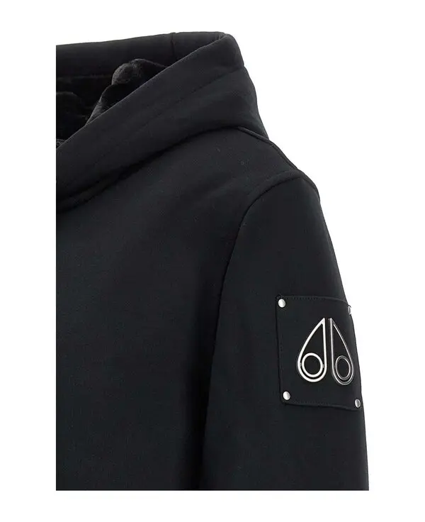 Moose Knuckles Logo-patch Faux-fur Hoodie