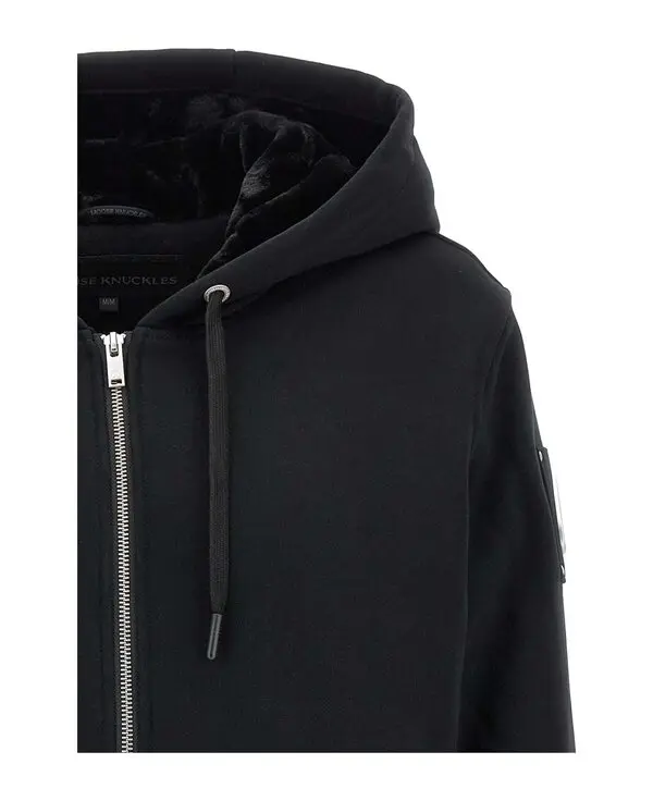 Moose Knuckles Logo-patch Faux-fur Hoodie