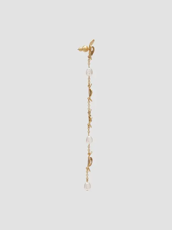 Cult Gaia Lucky Goldtone & Imitation Pearl Flower Chain Drop Earrings