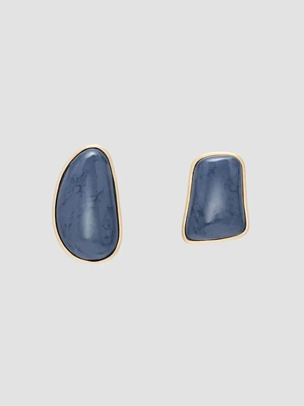 Cult Gaia Yusra Goldtone & Natural Stone Mismatched Clip-on Stud Earrings