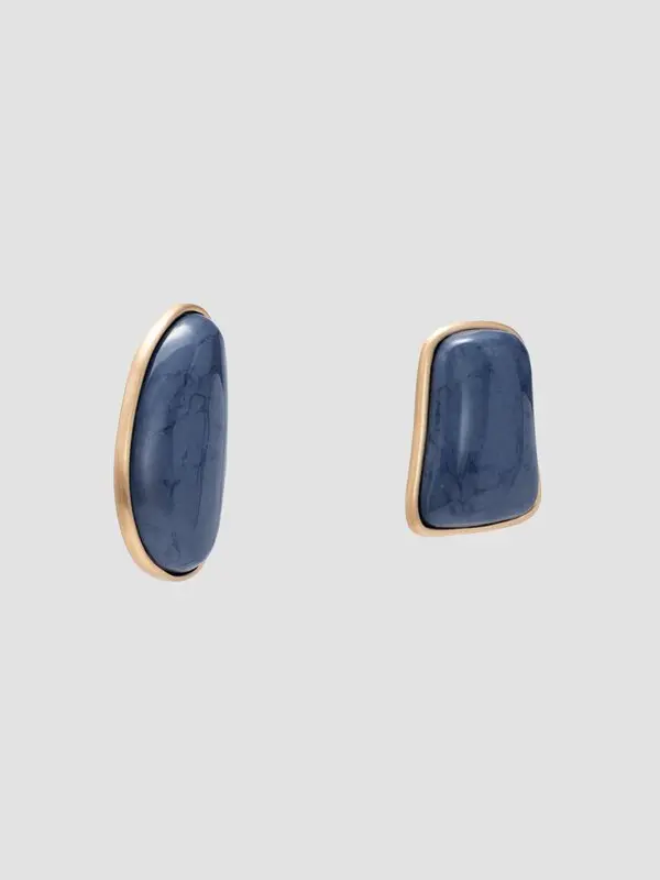 Cult Gaia Yusra Goldtone & Natural Stone Mismatched Clip-on Stud Earrings