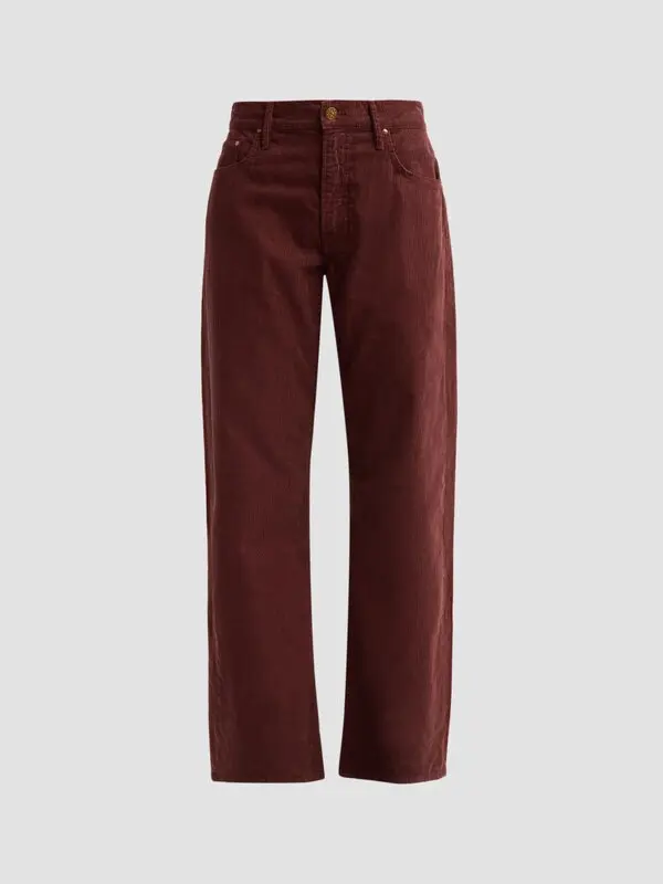 MOTHER The Whip Skimp Corduroy High-rise Wide-leg Jeans - Brunette