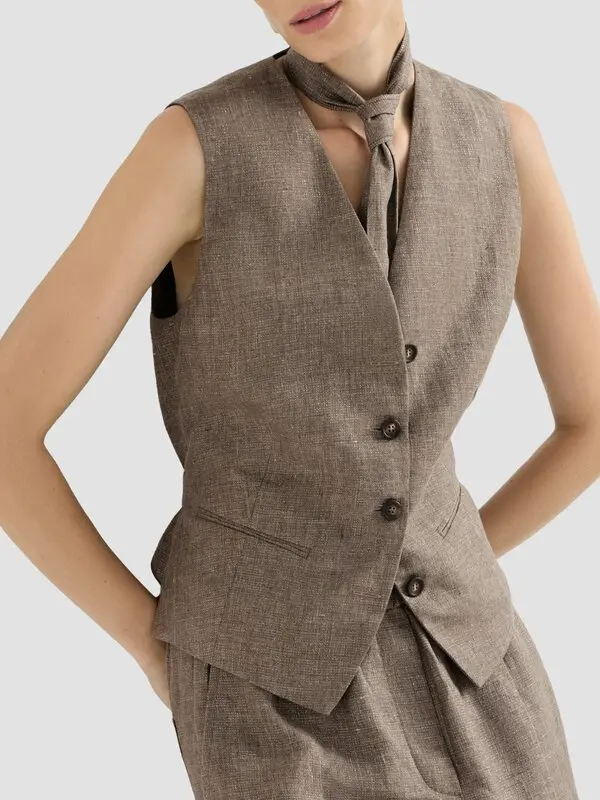 Brunello Cucinelli Sparkling Linen Gilet