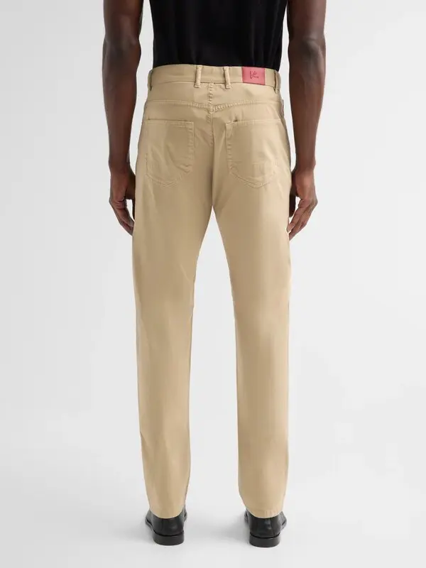 Isaia Cash Cotton-blend Five-pocket Jeans - Medium Beige