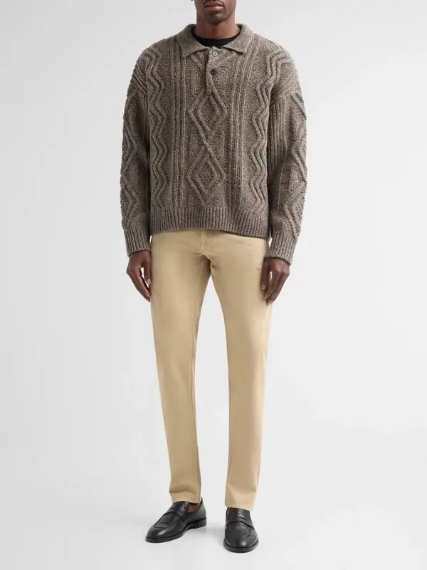 Isaia Cash Cotton-blend Five-pocket Jeans - Medium Beige