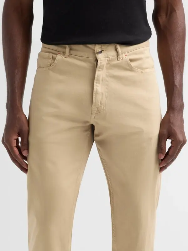 Isaia Cash Cotton-blend Five-pocket Jeans - Medium Beige