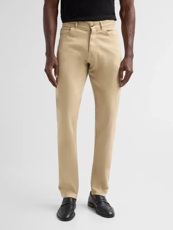 Isaia Cash Cotton-blend Five-pocket Jeans - Medium Beige