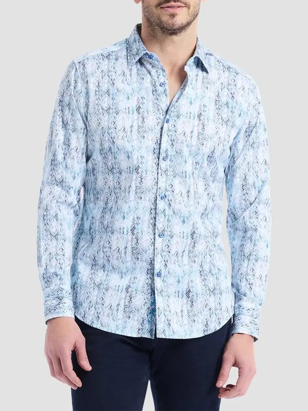 Robert Graham Alahmar Abstract Stretch-cotton Button-down Shirt