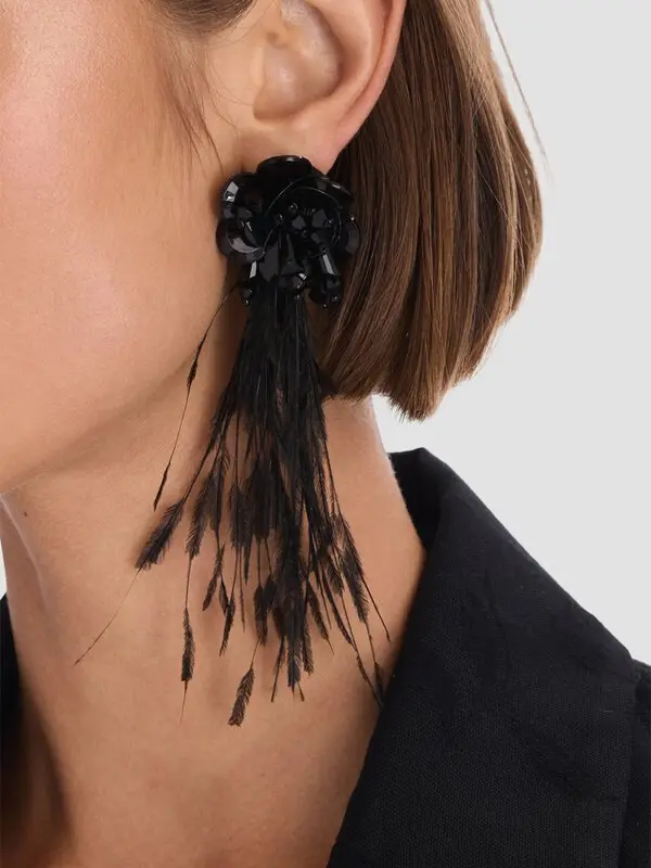 Oscar De La Renta 24k-gold-plated Feather Fringe Earrings