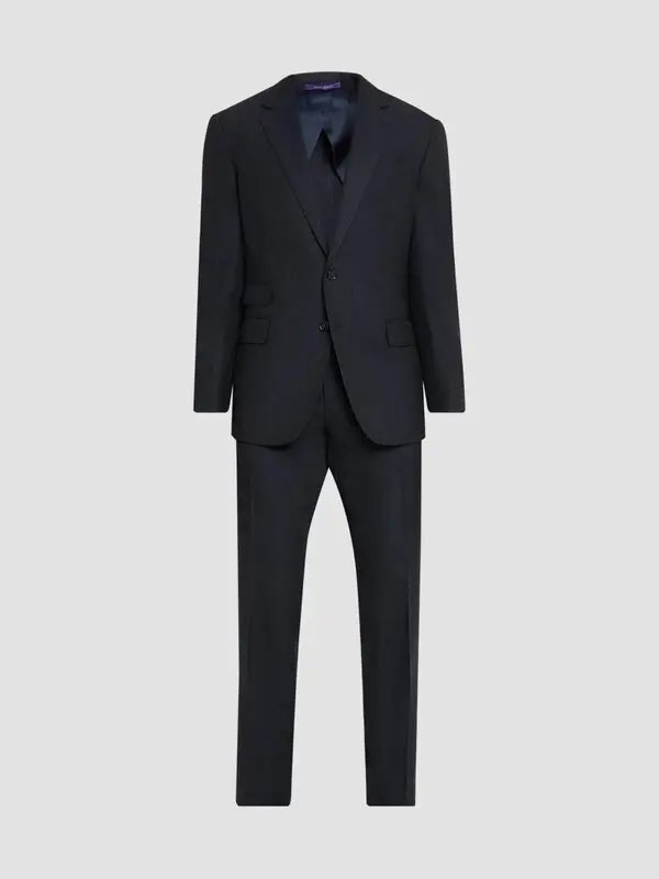 Ralph Lauren Purple Label Wool-blend Nailhead Single-breasted Suit - Navy