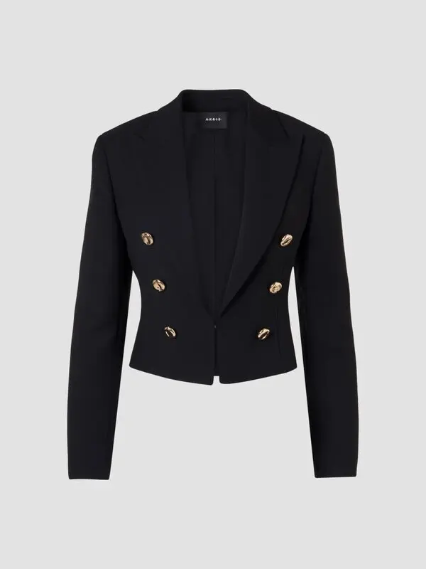 Akris Kesly Double-faced Wool Short Jacket - Black