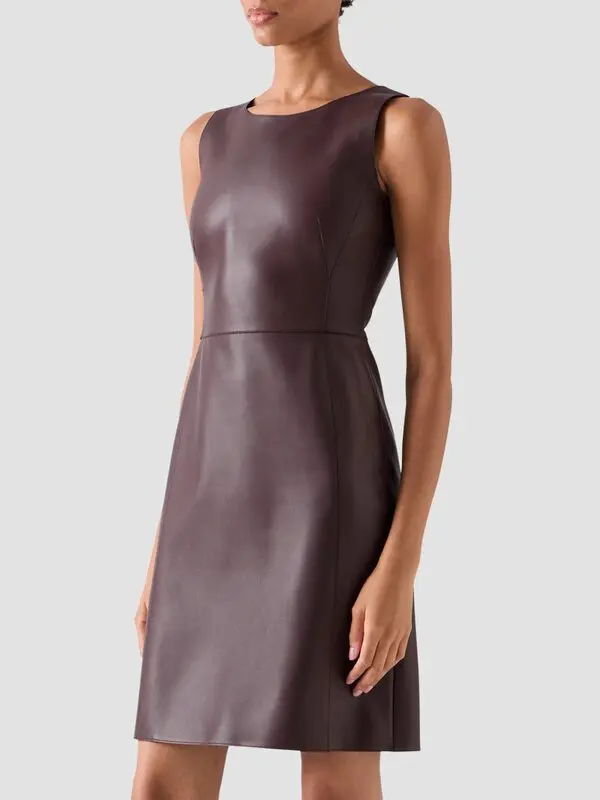 Akris Nappa Leather Mini Sheath Dress