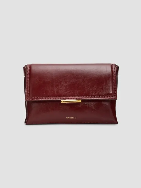 WANDLER Ida Trio Leather Clutch - Ruby Glaze