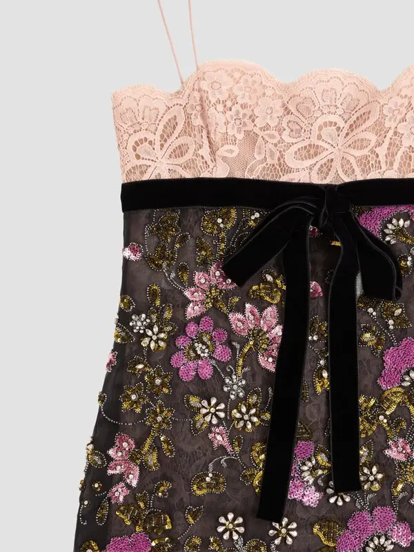 Valentino Garavani Short Embroidered Organza Dress