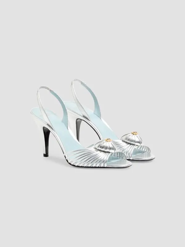 Valentino Garavani Coeur 85mm Royal Sandals In Laminated Nappa Leather
