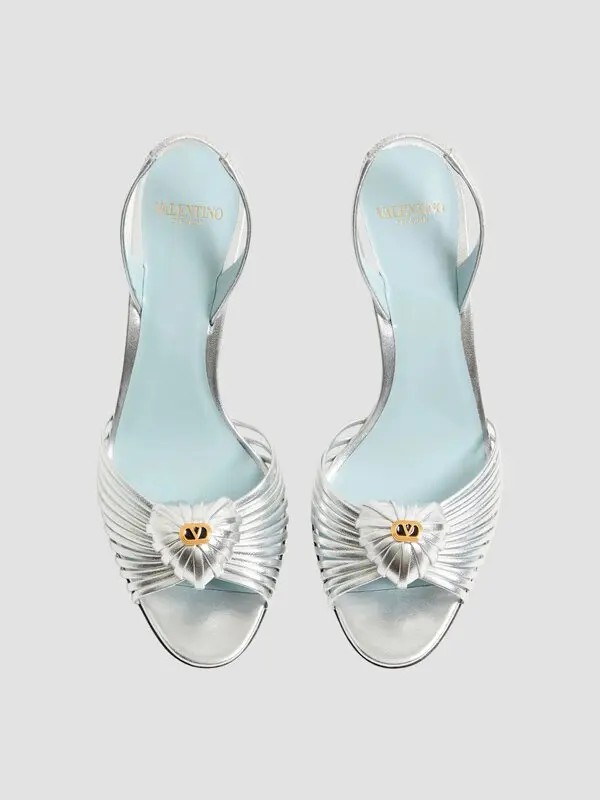 Valentino Garavani Coeur 85mm Royal Sandals In Laminated Nappa Leather
