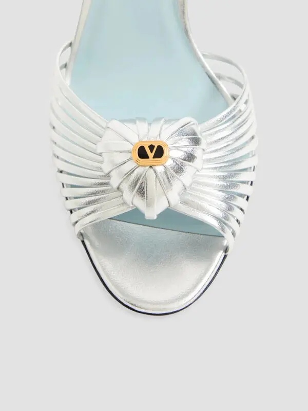 Valentino Garavani Coeur 85mm Royal Sandals In Laminated Nappa Leather