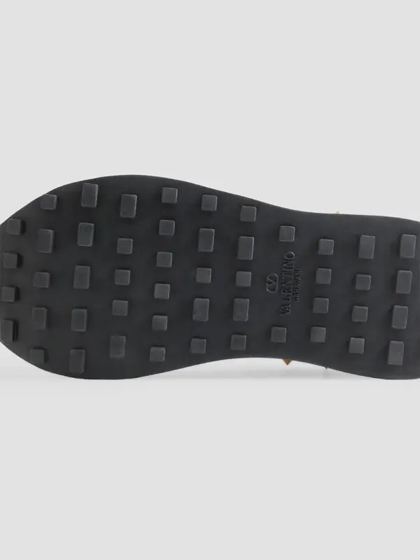 Valentino Garavani Stud-up Leather And Nylon Sneakers