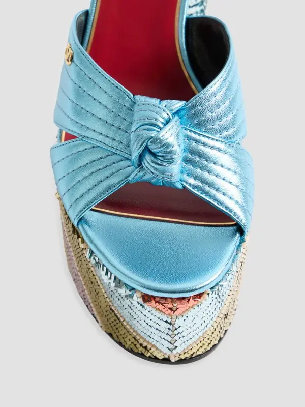 Valentino Garavani Crasher 125mm Platform Sandal In Laminated Nappa And Sequin Embroidery