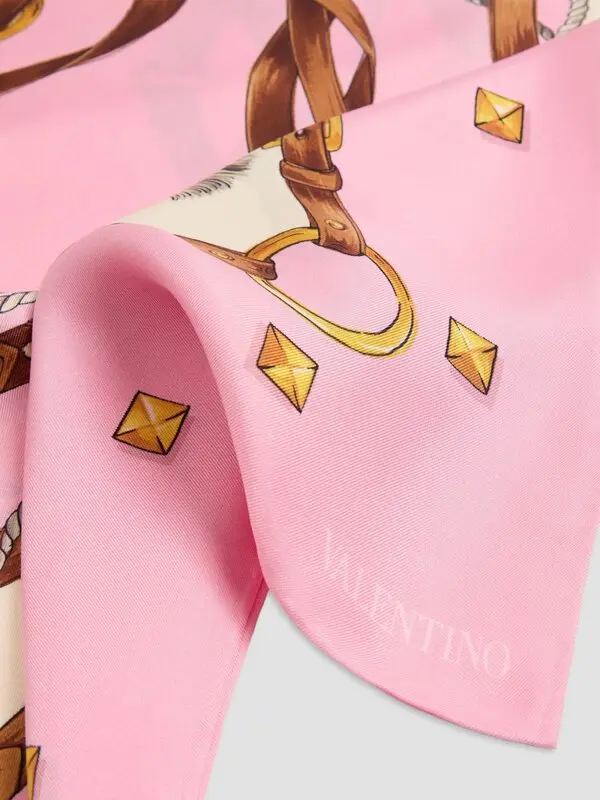 Valentino Garavani Silk Scarf With Stud Framed Print