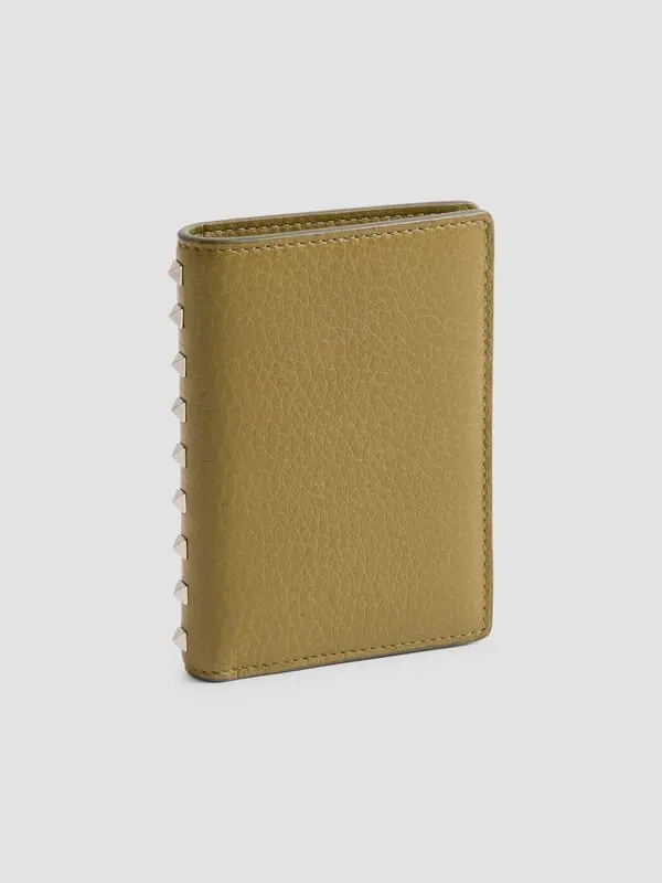 Valentino Garavani Rockstud Cardholder In Grainy Calfskin