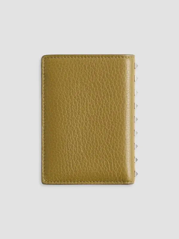 Valentino Garavani Rockstud Cardholder In Grainy Calfskin