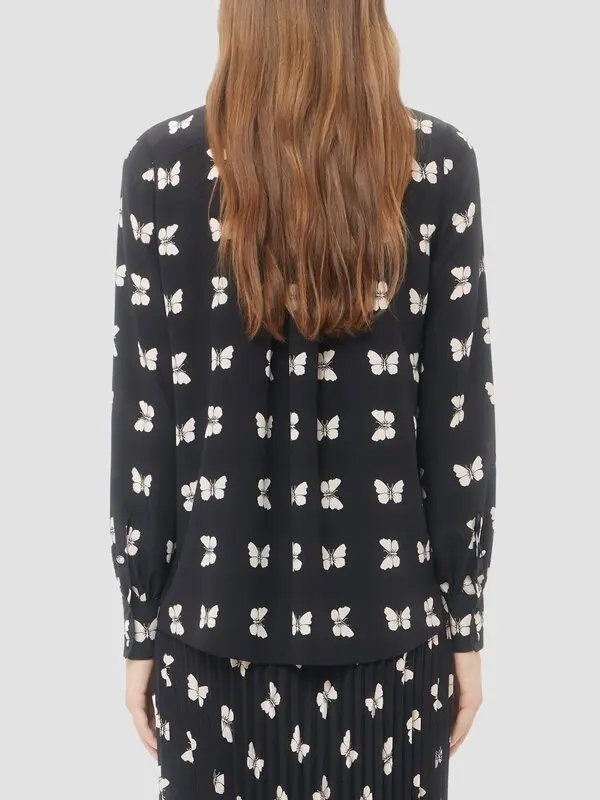 Valentino Garavani Shirt In Butterflow Print Crepe De Chine