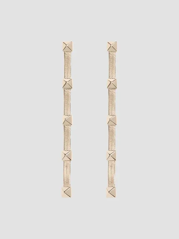 Valentino Garavani Rockstud Metal Drop Earrings - Platinum