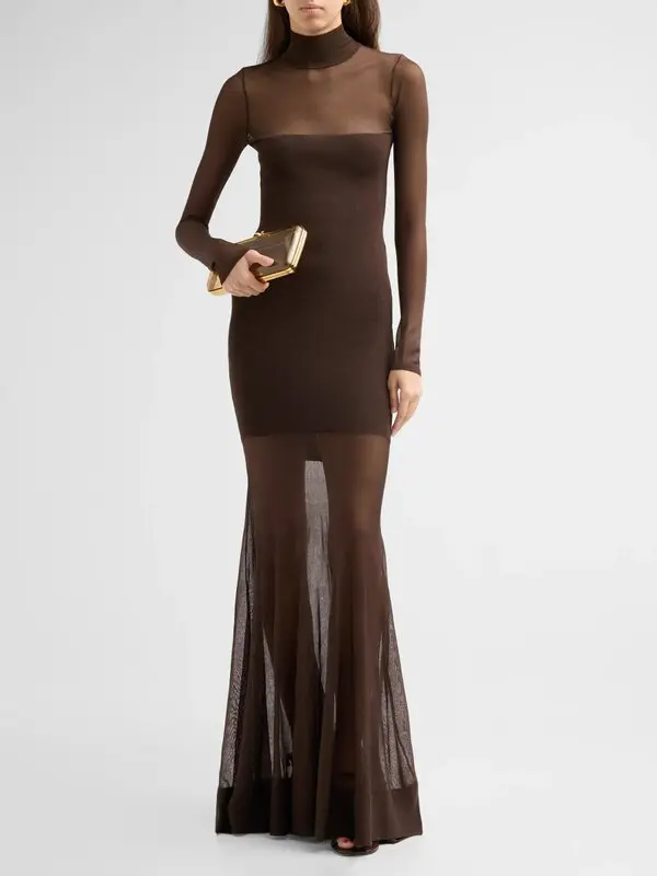 SEROYA Angie Mesh & Knit Maxi Dress