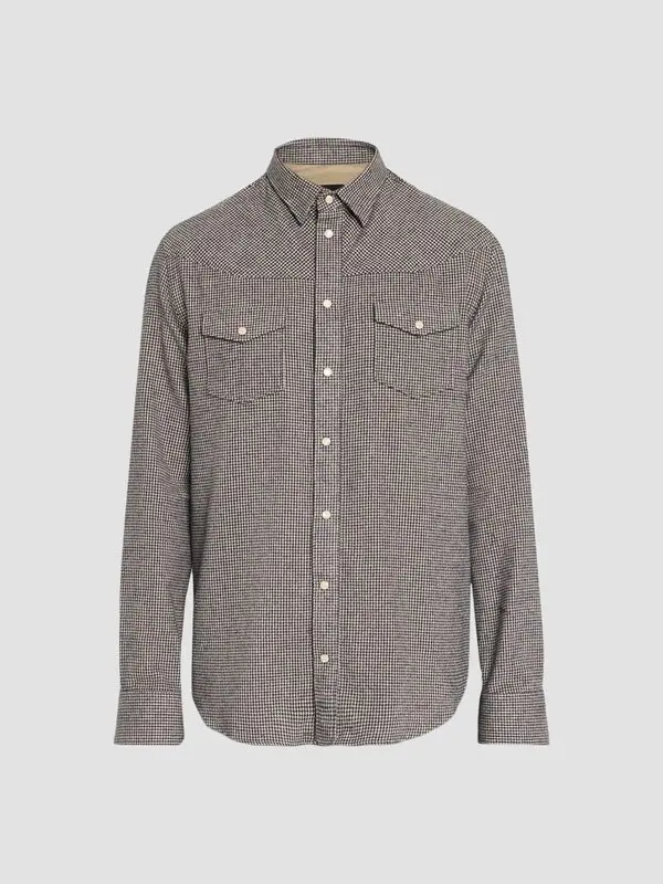Emporio Armani Micro Houndstooth Western Shirt