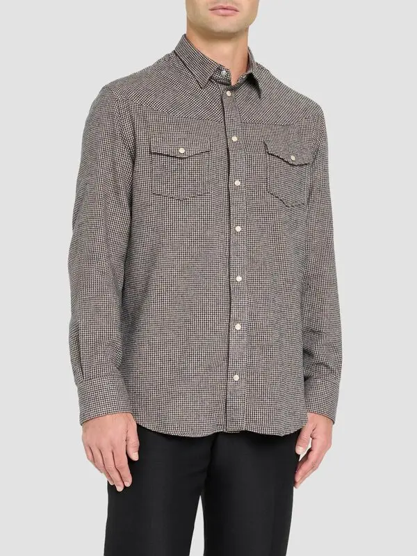 Emporio Armani Micro Houndstooth Western Shirt