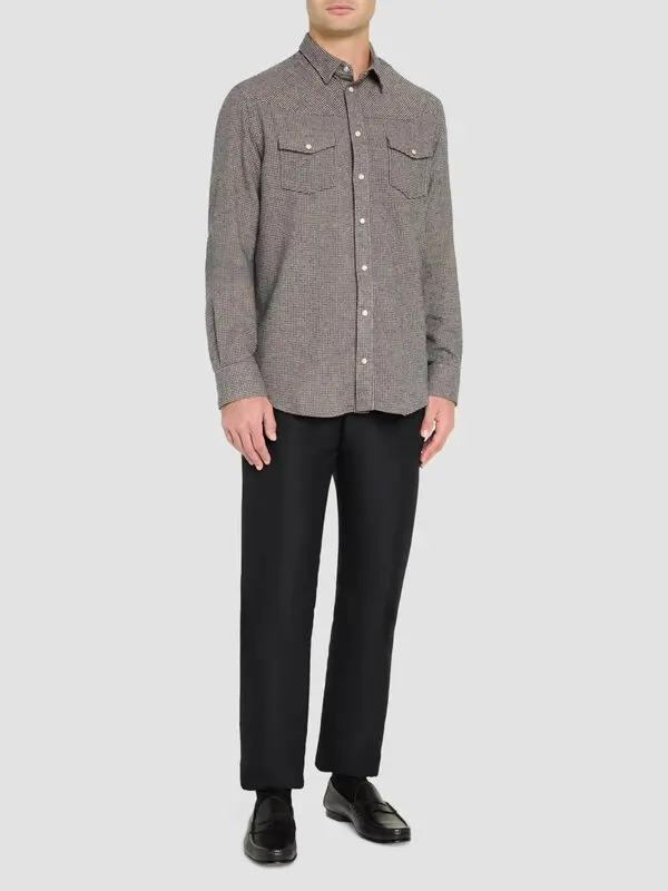 Emporio Armani Micro Houndstooth Western Shirt