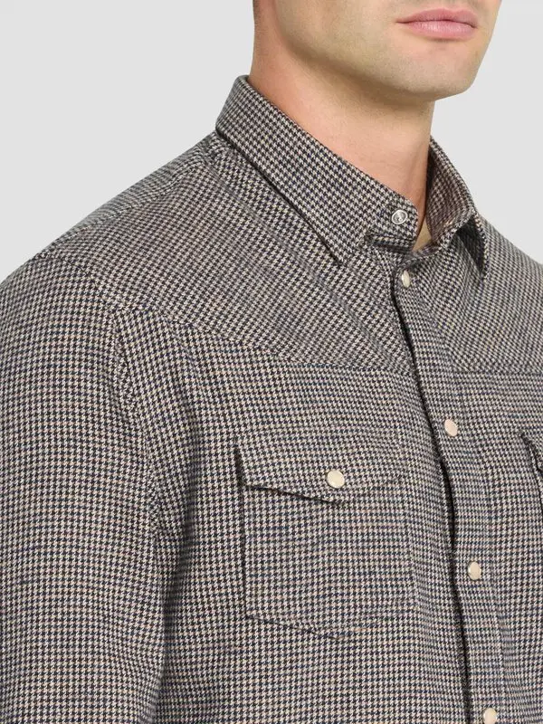 Emporio Armani Micro Houndstooth Western Shirt